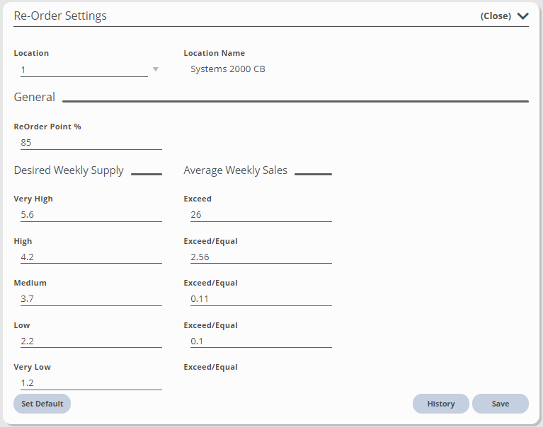 Parts & Service - Re-Order Settings – Motility Software Solutions