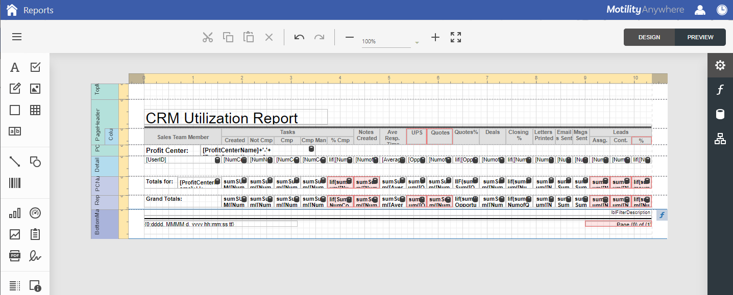 Customize a Report – Motility Software Solutions