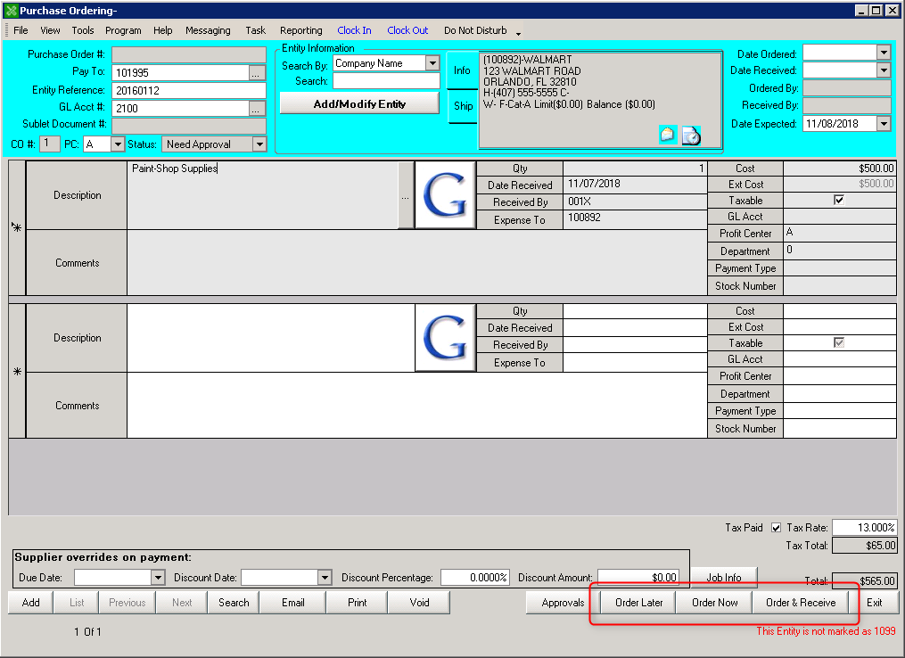 General Purchase Orders – Motility Software Solutions
