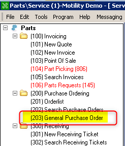 General Purchase Orders – Motility Software Solutions