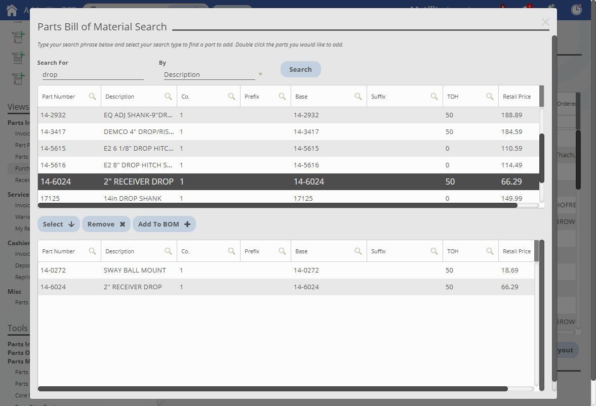 Master Inventory Part Profile – Motility Software Solutions