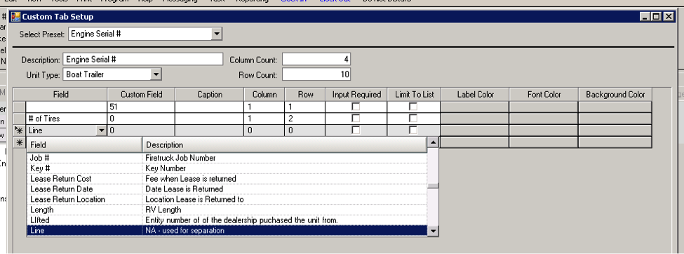 Add/Modify Unit Custom Screen – Motility Software Solutions