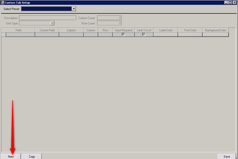 Add/Modify Unit Custom Screen – Motility Software Solutions