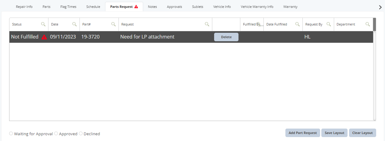 Repair Order / RO / Service Invoice – Motility Software Solutions